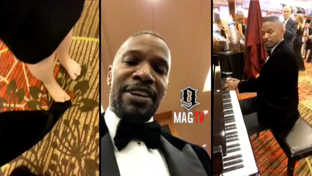 Jamie Foxx Removes Shoes & Entertains In The Lobby On IG Live! - YouTube