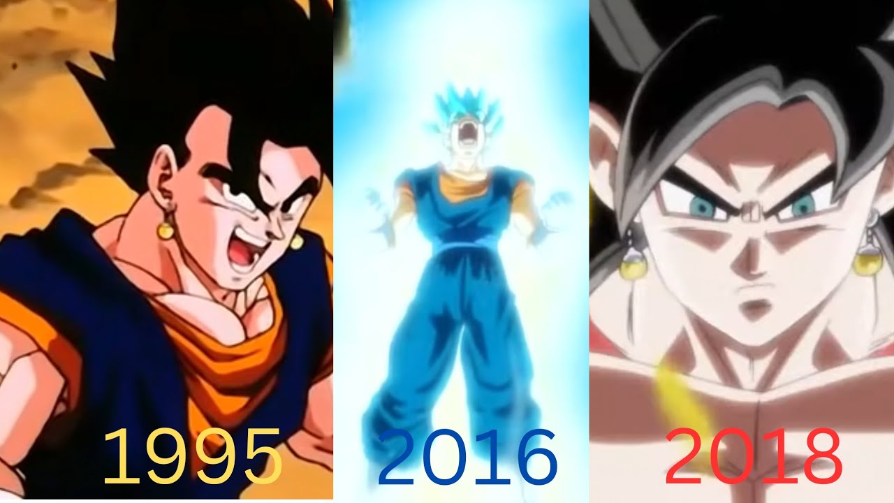 Evolution of the POTARA FUSION Vegito! (1995-2018) #dragonball - YouTube
