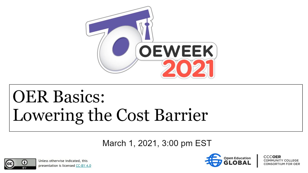 OER Basics: Lowering the Cost Barrier - YouTube
