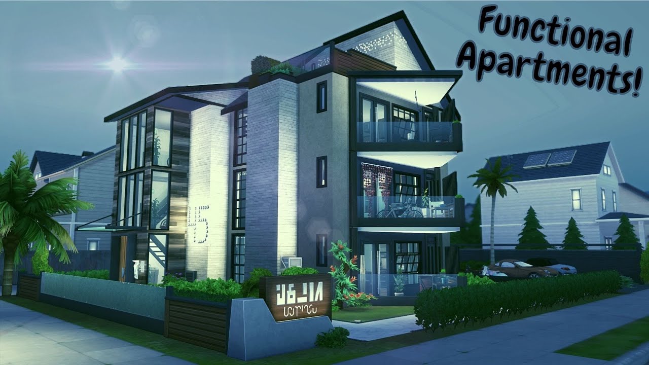 MODERN APARTMENT COMPLEX | The Sims 4 | Speed Build (no CC) - YouTube