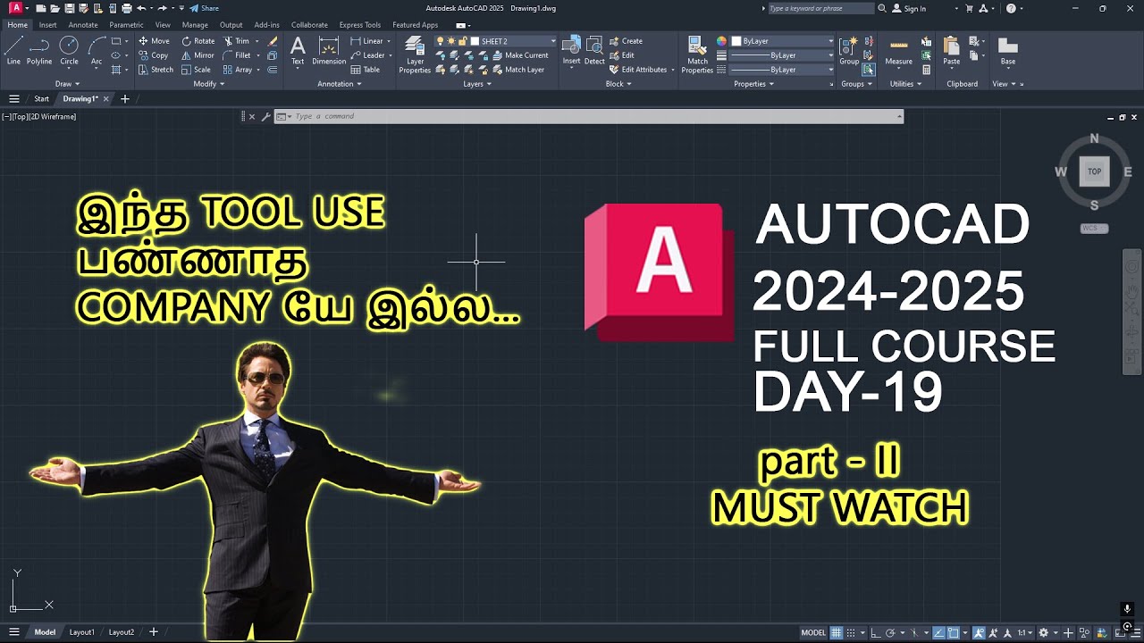 Autocad 2025 Full Course Video |Day 19| PART-2| Autocad Important Tool ...
