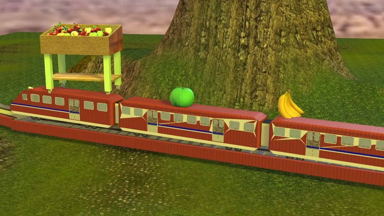 fruits train | fruits, apple,banana,orange,pineapple, Duckly tv - YouTube