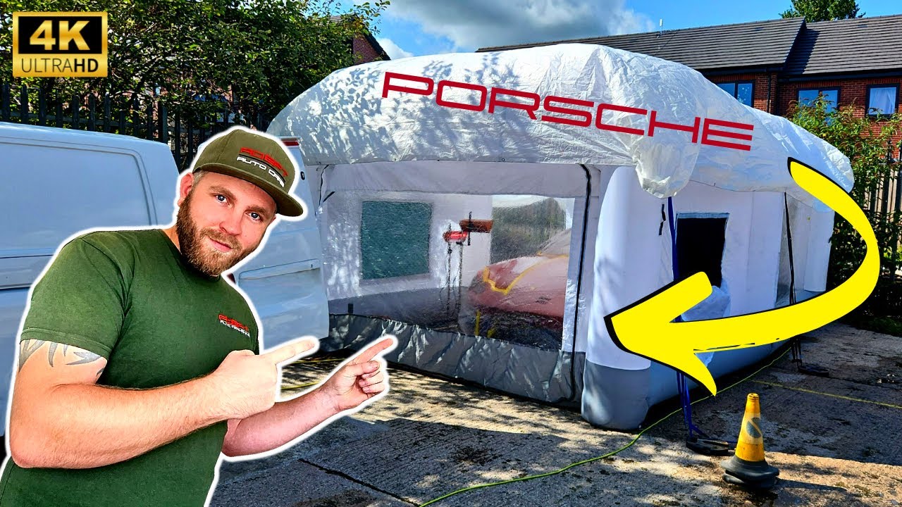 Inflatable Spraybooth Porsche Paint Scratch Repairs - YouTube
