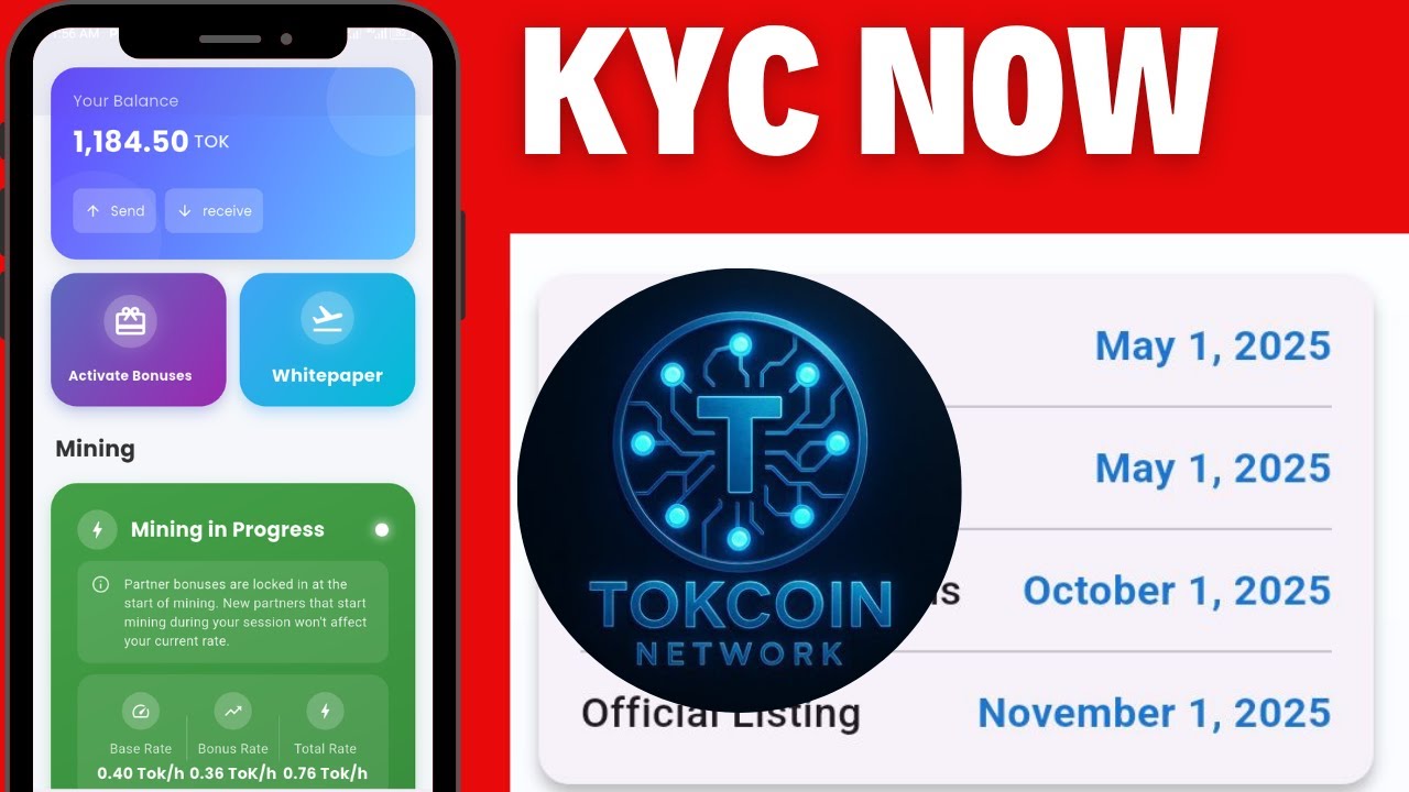 🔥 KYC NOW ‼️ Tokcoin Network Igihe Kirageze | Official Listing 2025 🚀 ...