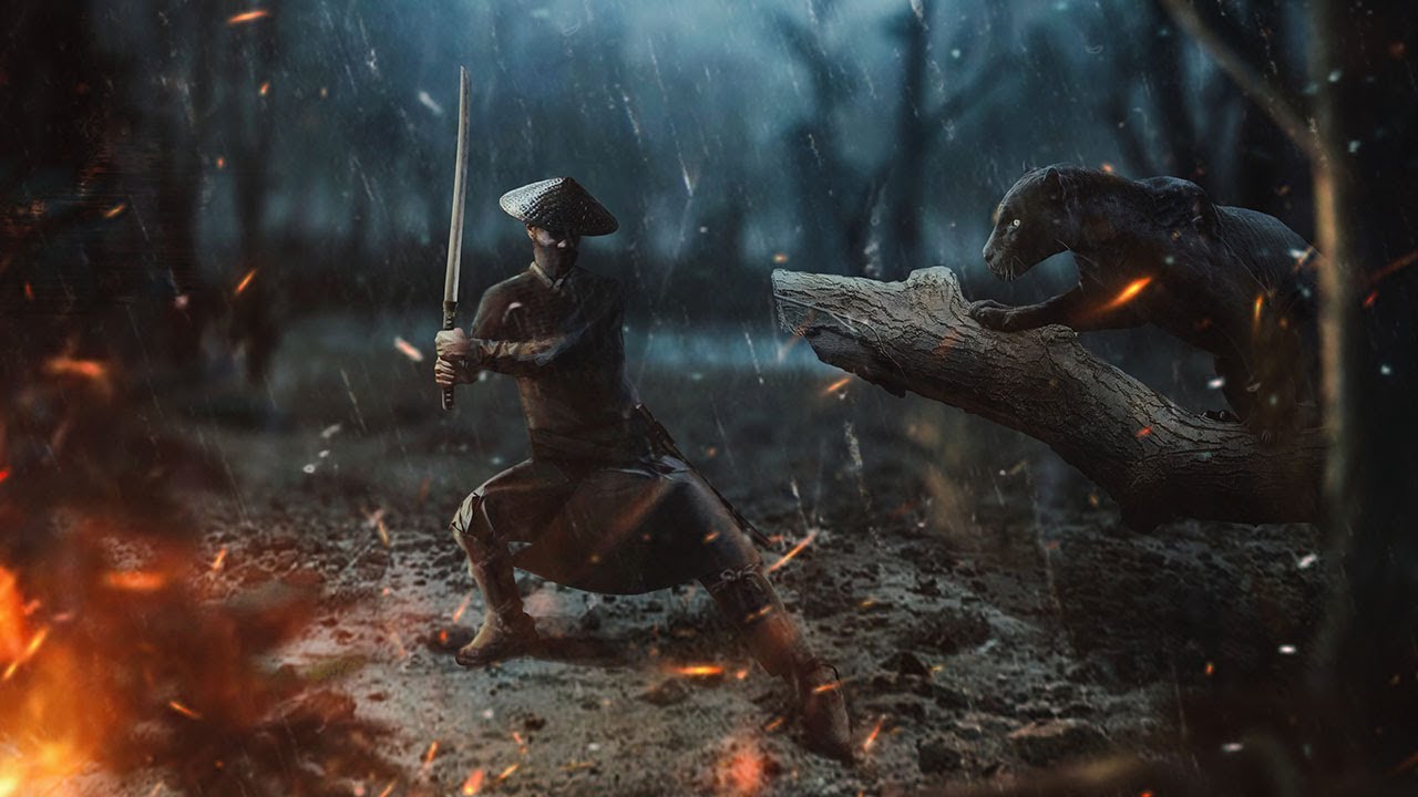 Samurai against jaguar ( TIME LAPSE PHOTO MANIPULATION ) - YouTube