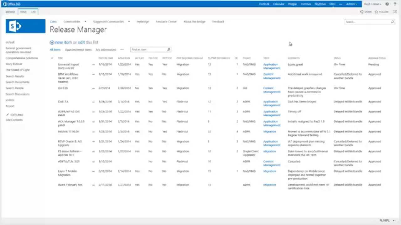 Release Manager Tool - Built on SharePoint - YouTube