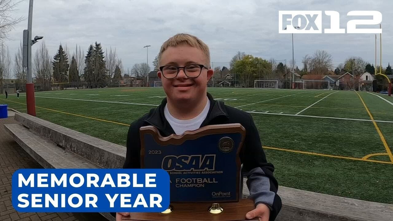 Central Catholic football player celebrates memorable senior year - YouTube