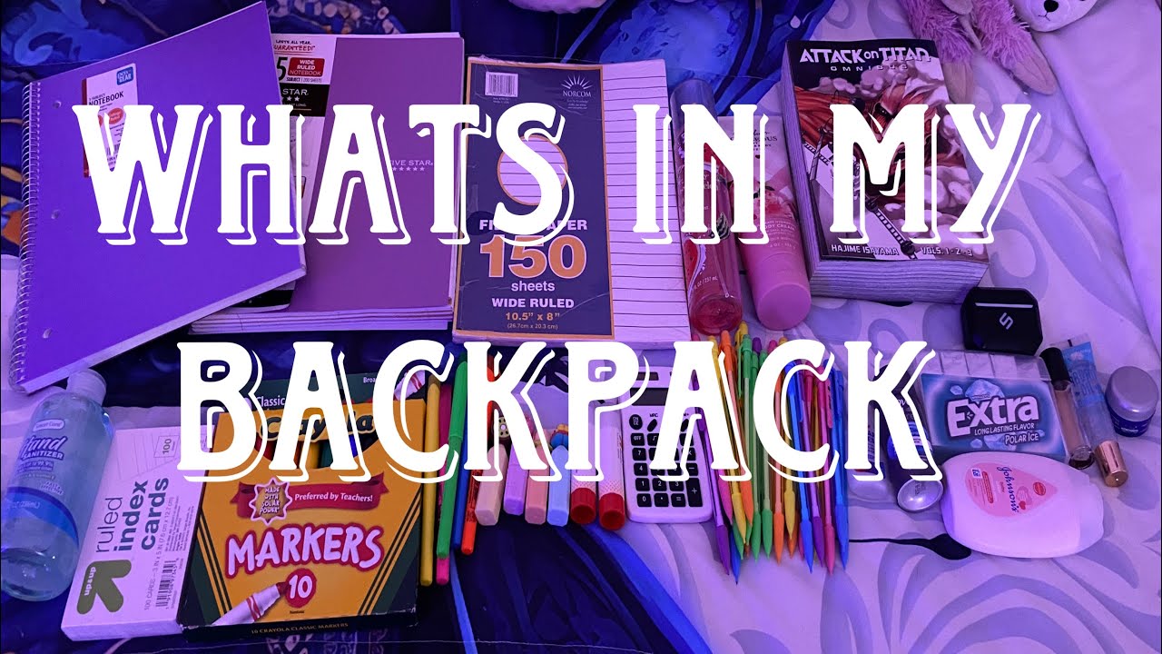 WHATS IN MY BACKPACK (8TH GRADE) - YouTube