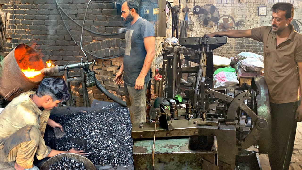 How Nuts and bolts manufactured in factory - YouTube