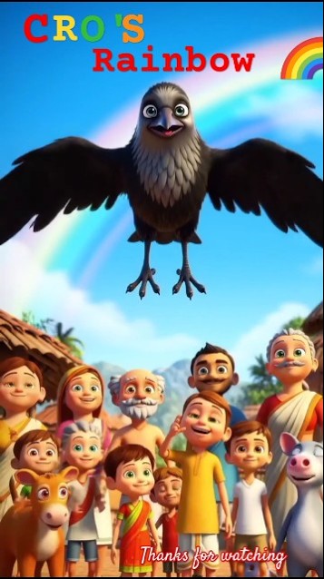 The Crow Who Painted the Rainbow 🌈 | AI Animation #shorts # ...