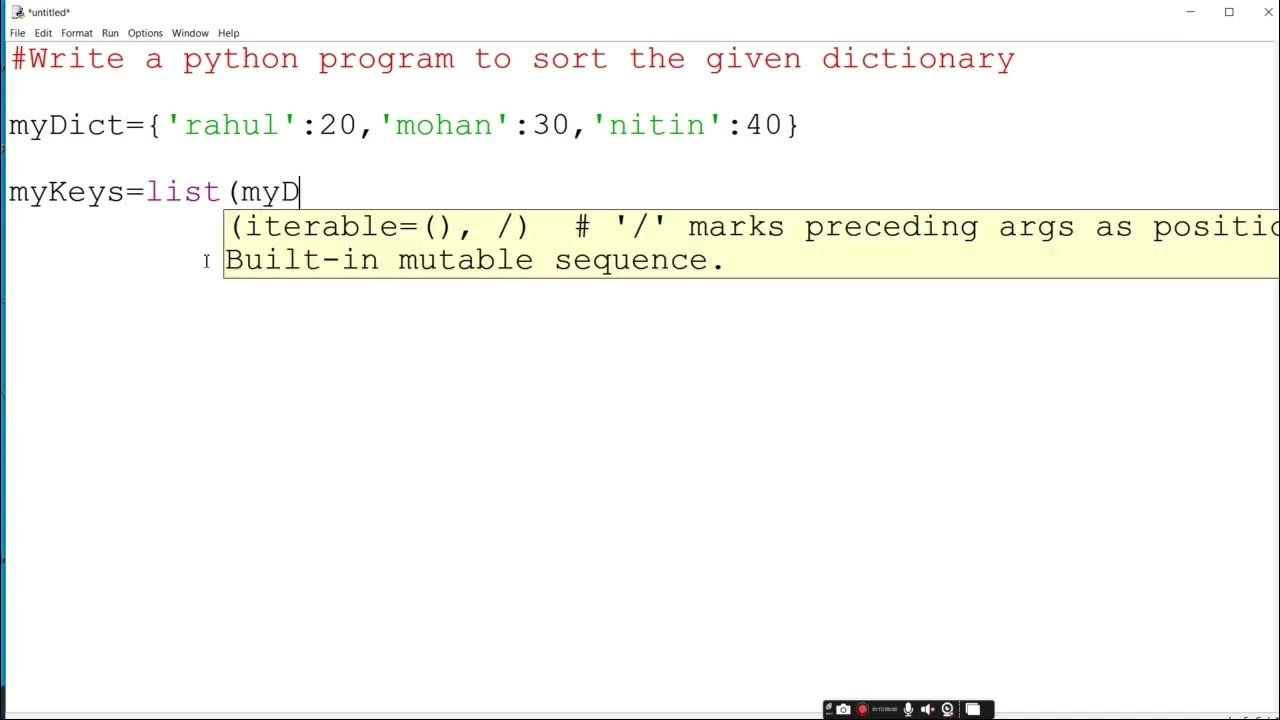 Python program to sort the given dictionary #python #pythonprogramming #pythondictionary - YouTube