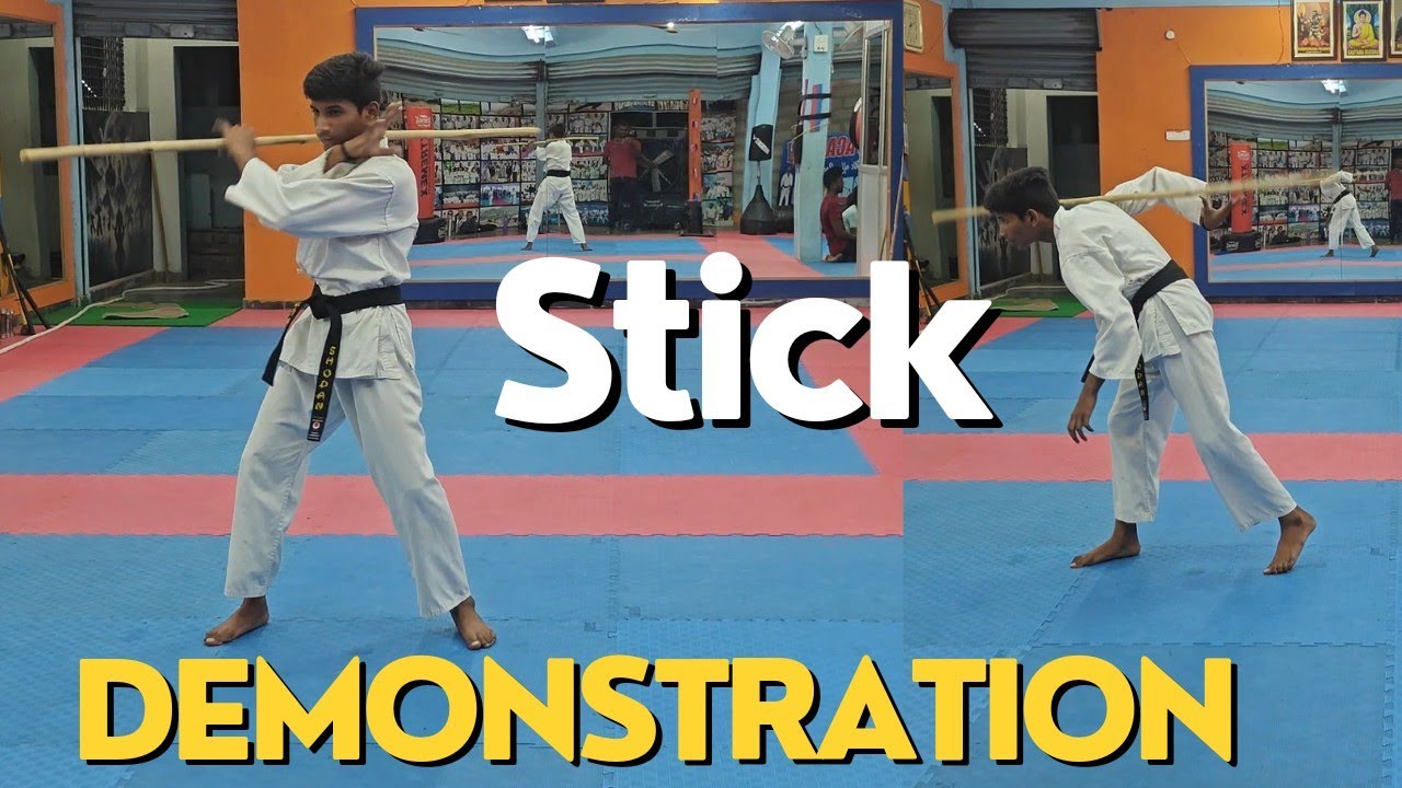 BLACK Belt Stick Demonstration !! STICK KATA !! staff demonstration ...