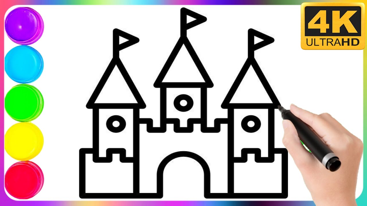 How To Draw A Castle Step By Step 🏰 Castle Drawing Easy | Drawing For ...