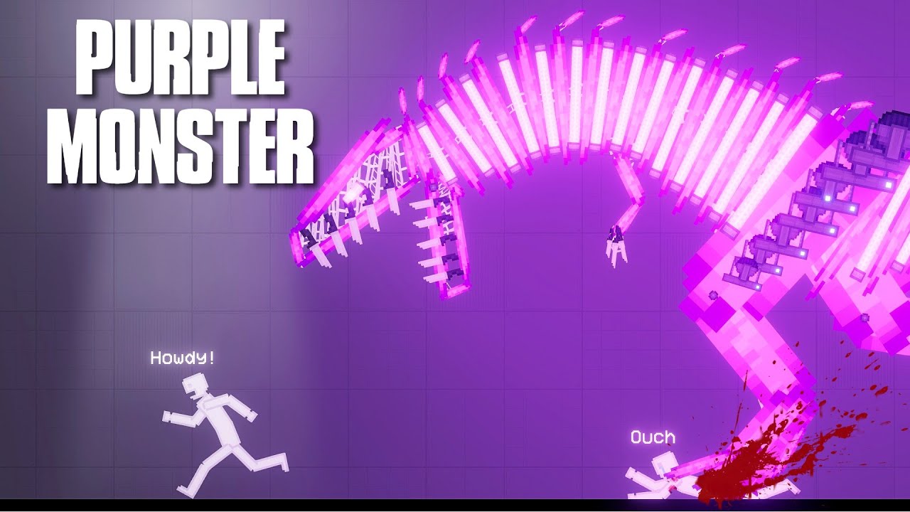 People vs Giant Purple Monster in Night Time - YouTube