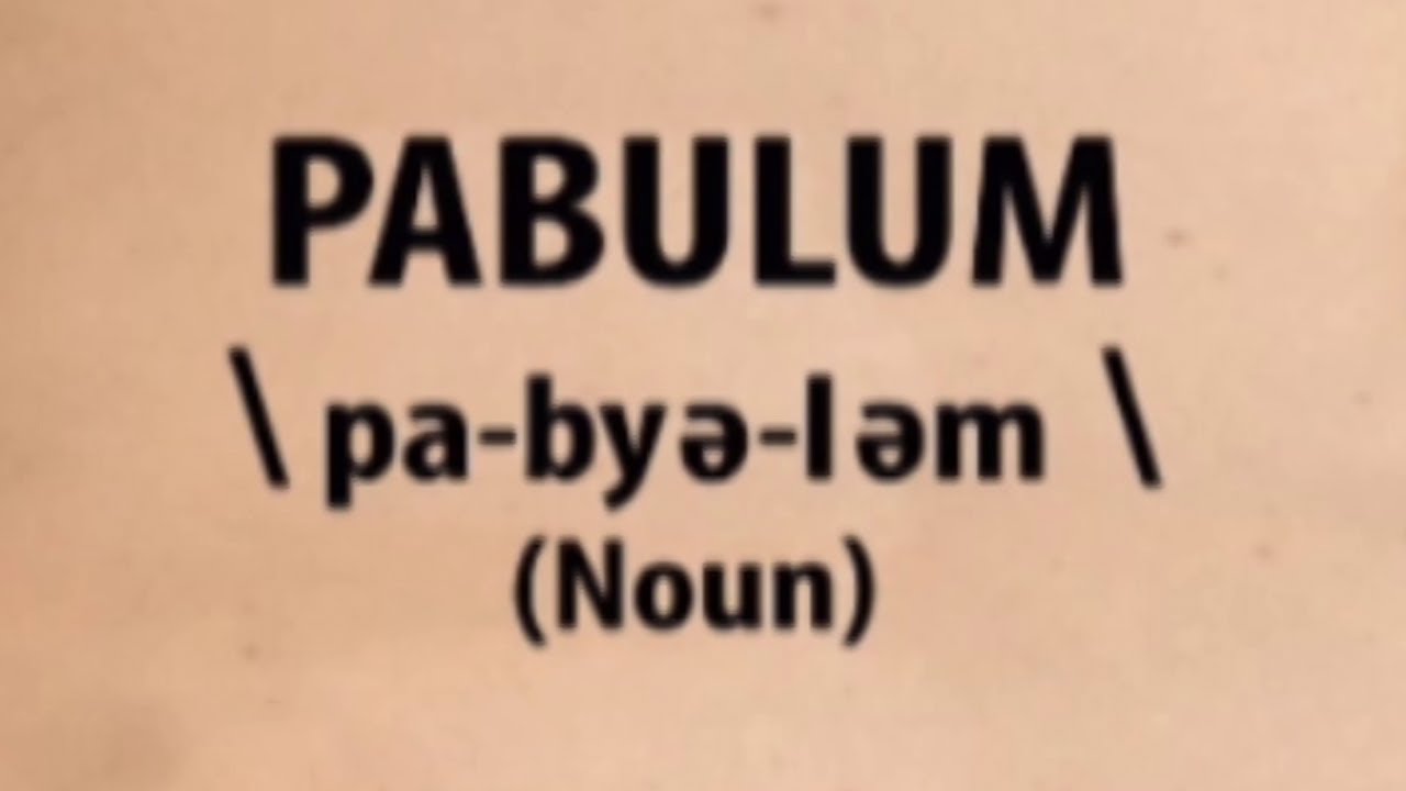 Pabulum | Word for the Day - YouTube