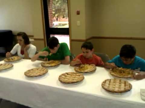 Messiah Lutheran pie-eating contest - YouTube