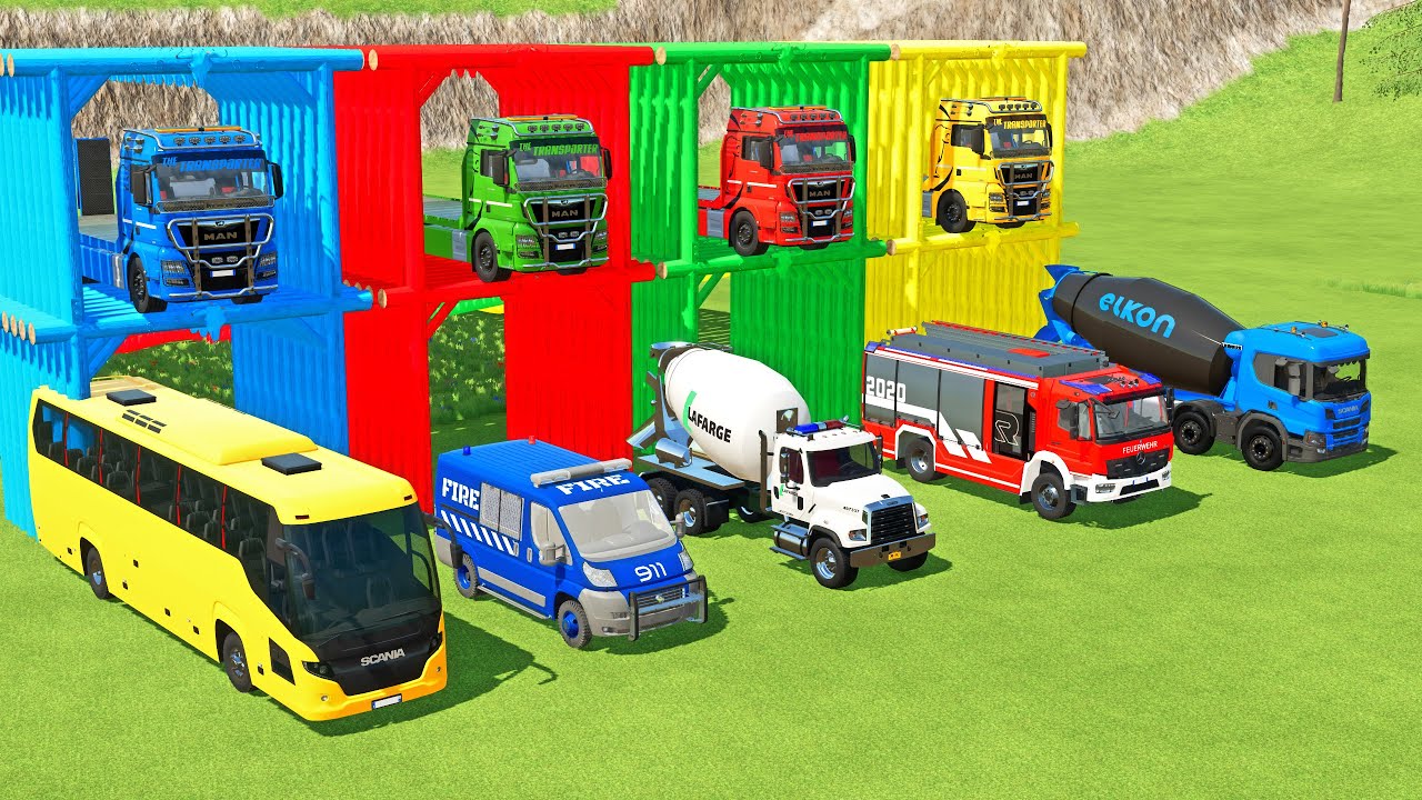 TRANSPORTING AMBULANCE, FORD POLICE, SERVICE TRUCK, FIRE DEPARTEMENT ...