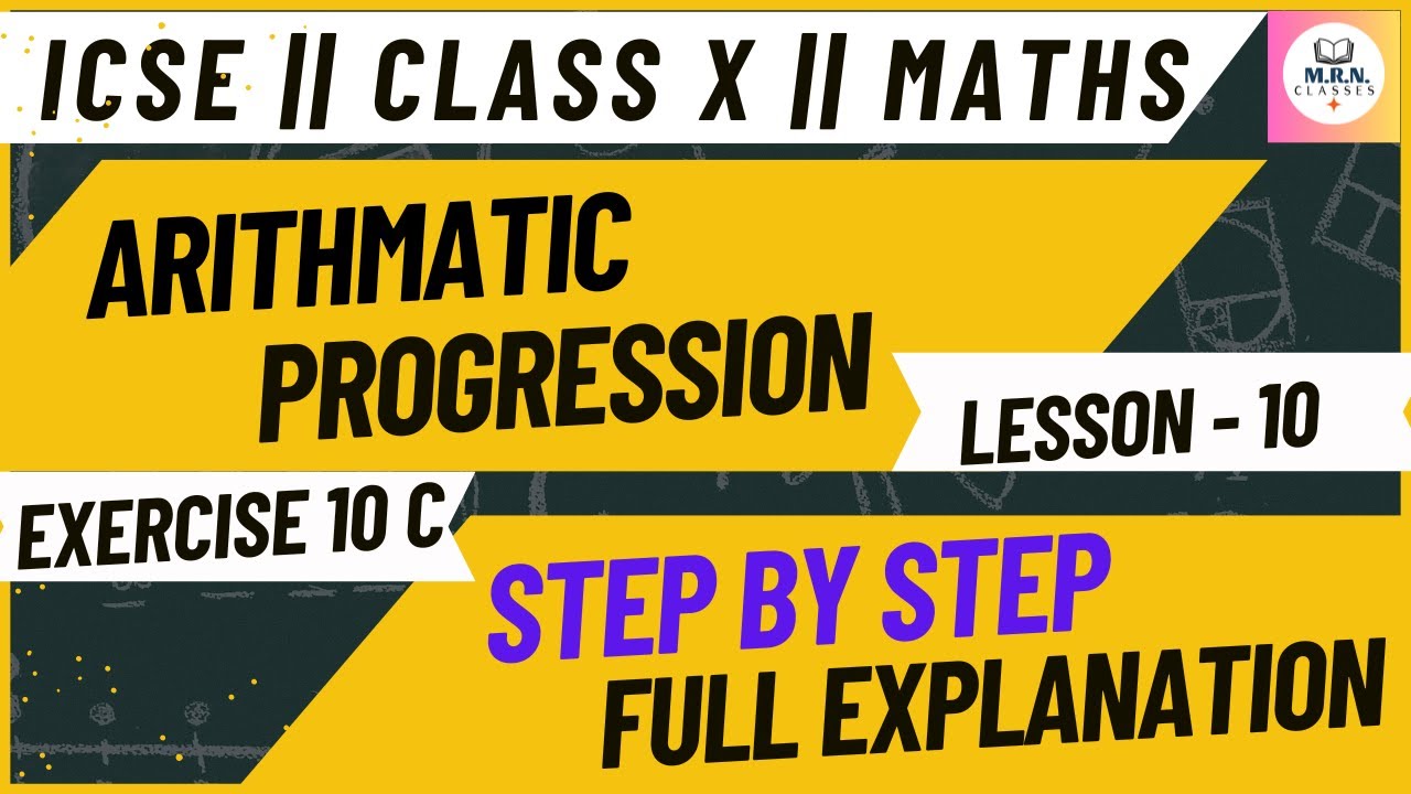 ARITHMATIC PROGRESSION class 10 ICSE selina | ICSE class 10 | ch 10 ...