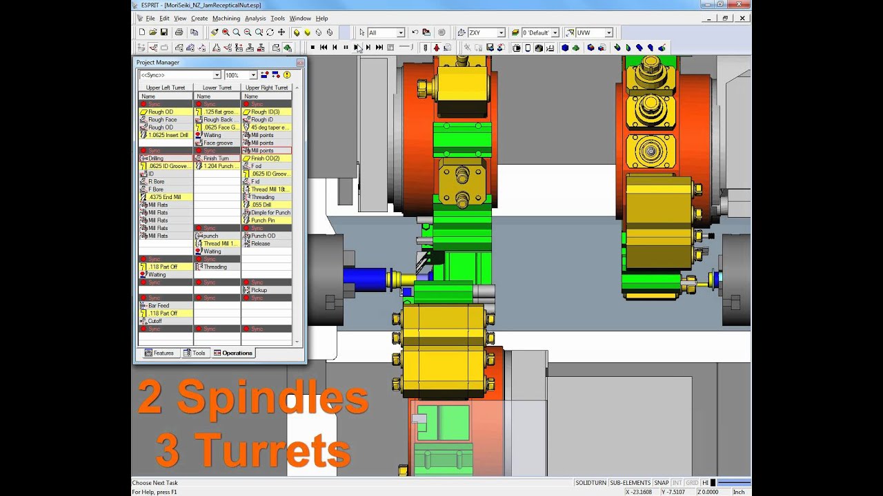 MachineWorks - Mill Turn Simulation by ESPRIT - YouTube