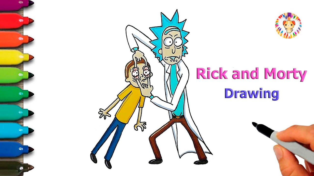 How to draw Rick and Morty 💜Rick and Morty drawing easy step by step ...