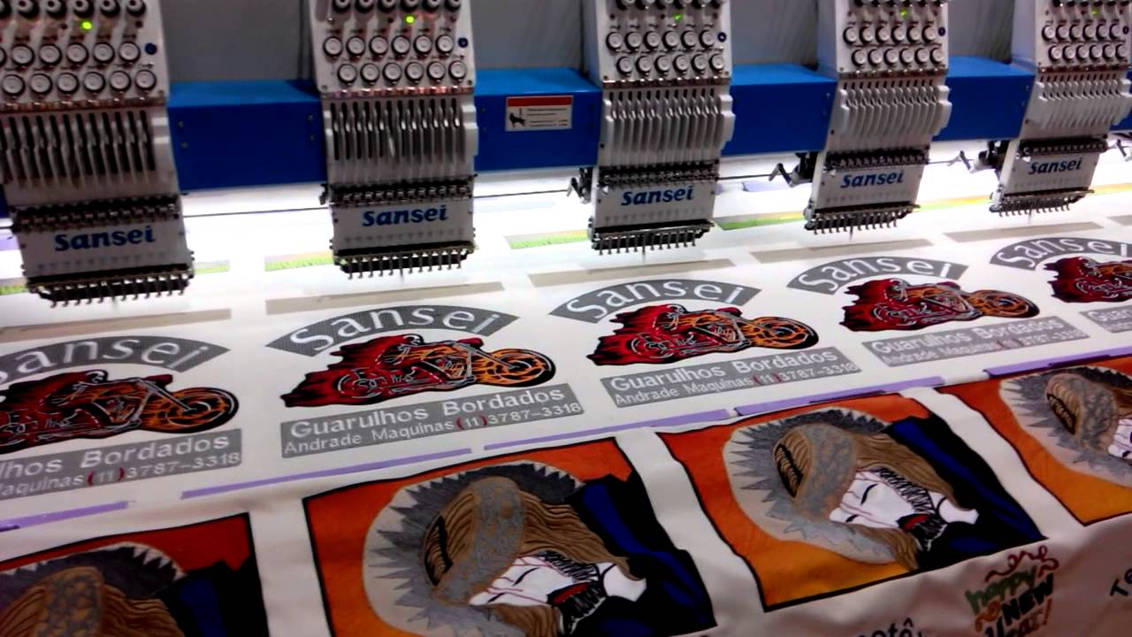 Bordadeira Sansei 6 cabeças NR12 Tecno têxtil 2015 - YouTube