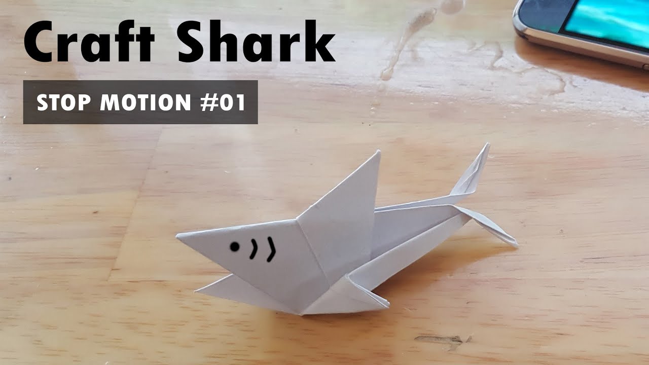 Stop Motion # 01 - Origami : Pager Craft Shark - YouTube