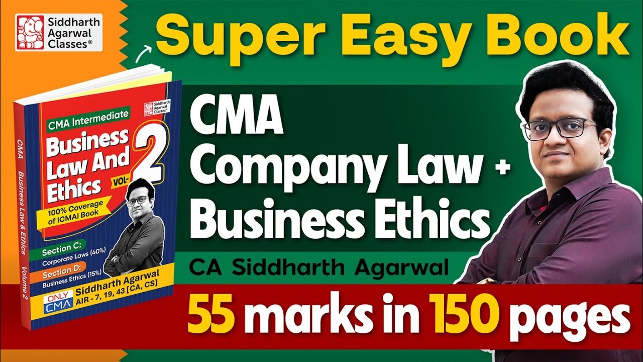 CMA Book Unboxing | CMA Inter Law Volume 2 | Corporate Law & Ethics ...