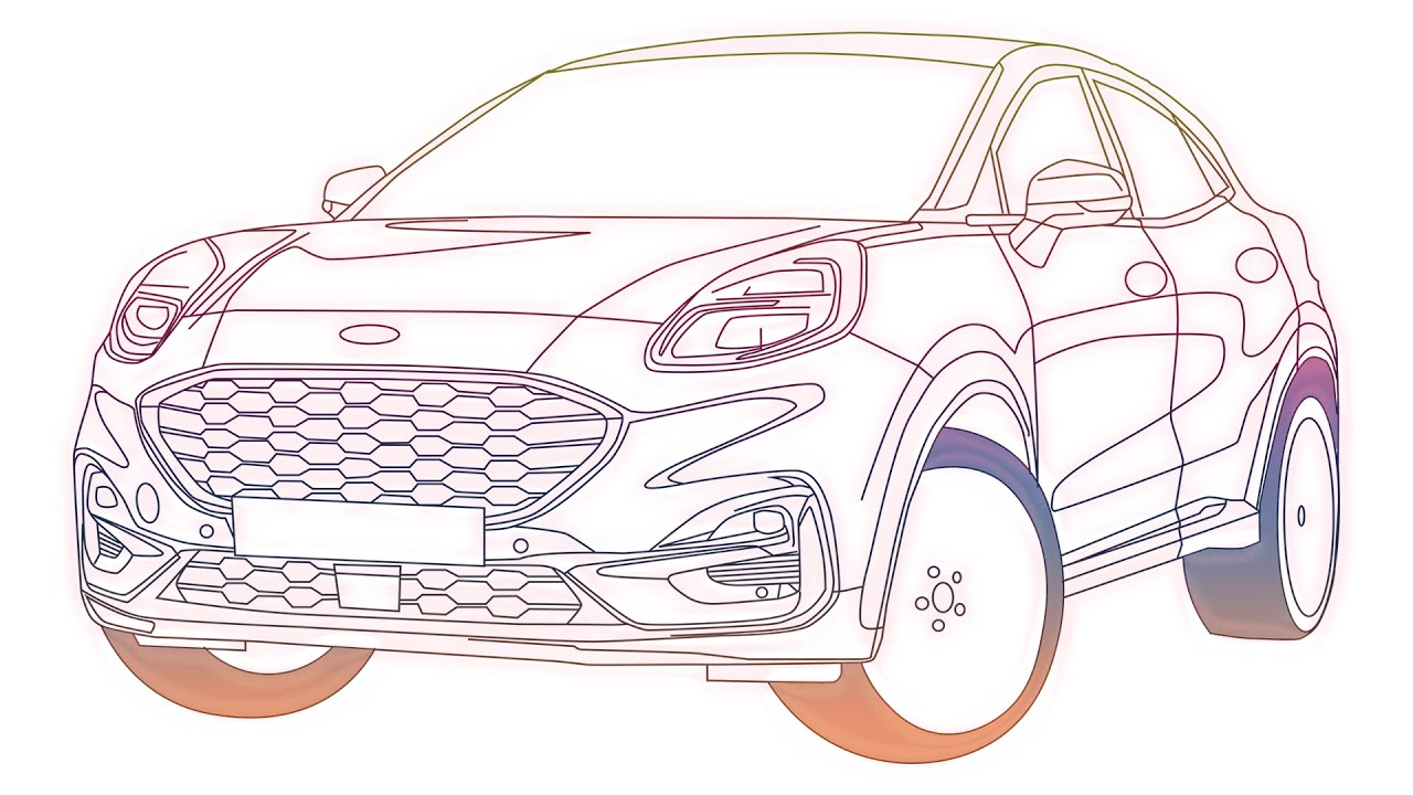 How to Create Digital Drawing Ford Puma 2020 Illustrator Printable ...