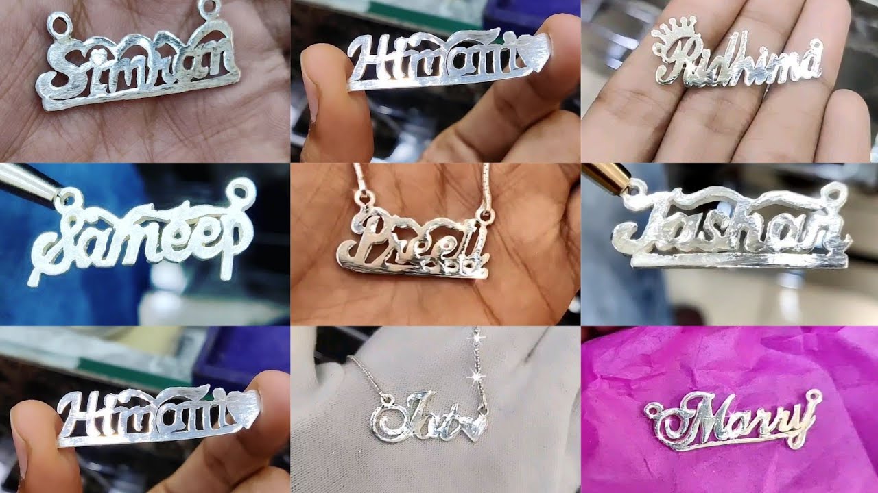 Name pendant again on demand || Name pendant with Silver chain | Name ...