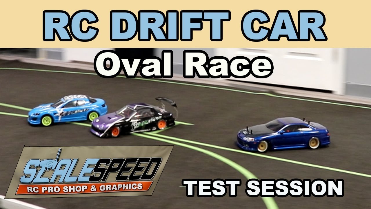 RC drift car oval race | test session - YouTube