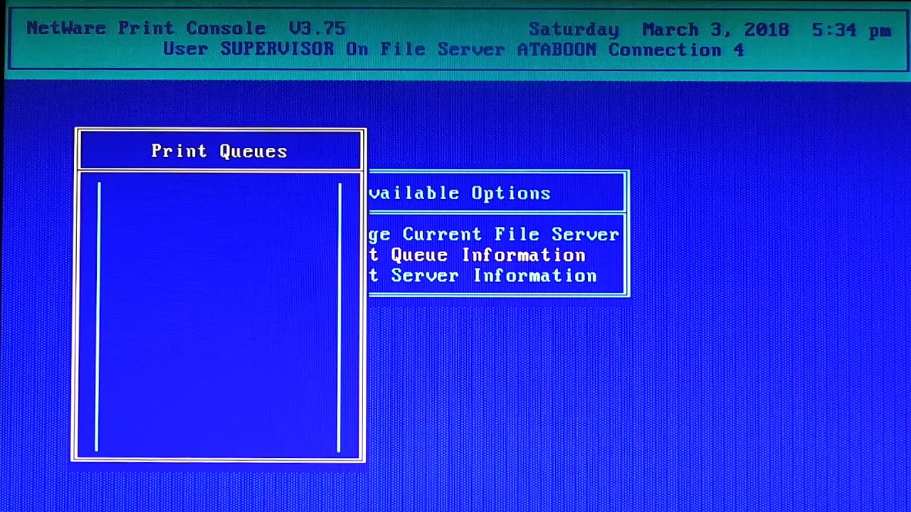 NetWare 3.12 Print console - YouTube