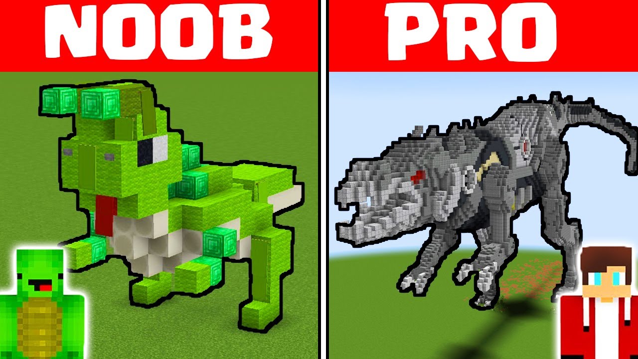 Minecraft NOOB vs PRO: DINOSAUR HOUSE CHALLENGE - Mikey vs JJ (Maizen ...
