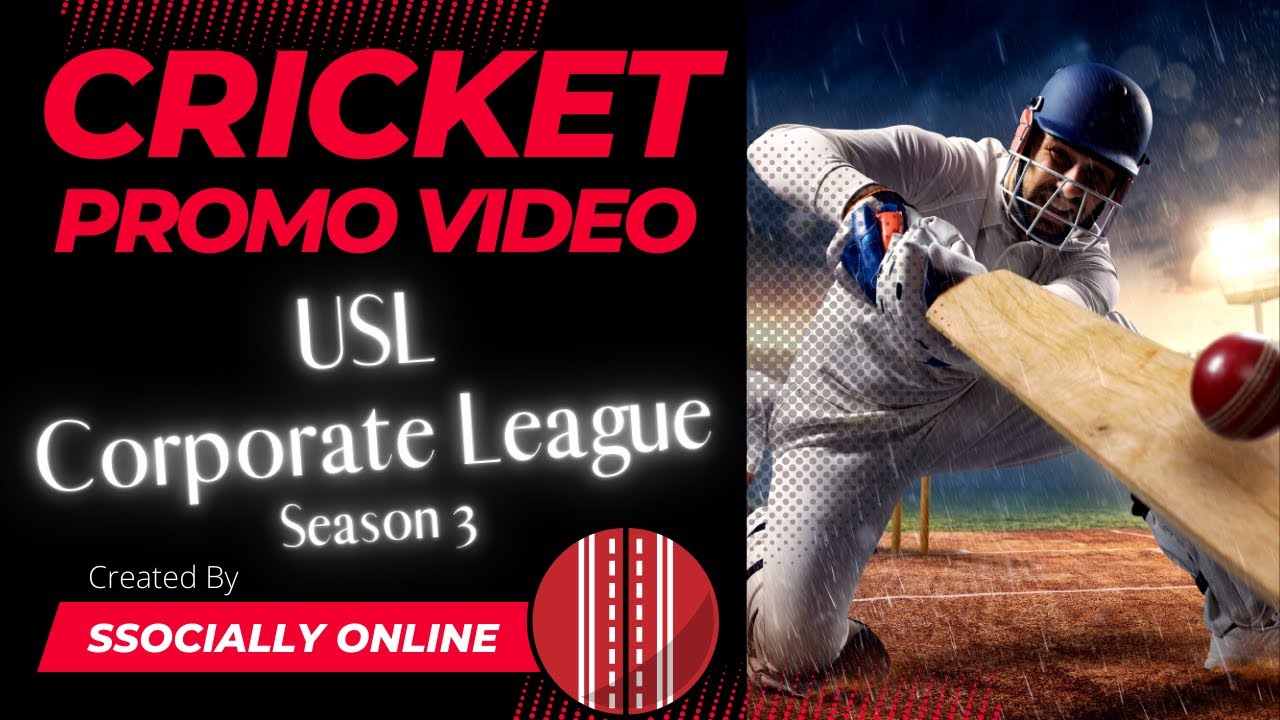 CRICKET PROMO VIDEO || CRICKET INTRO VIDEO II USL CORPORATE LEAGUE ...