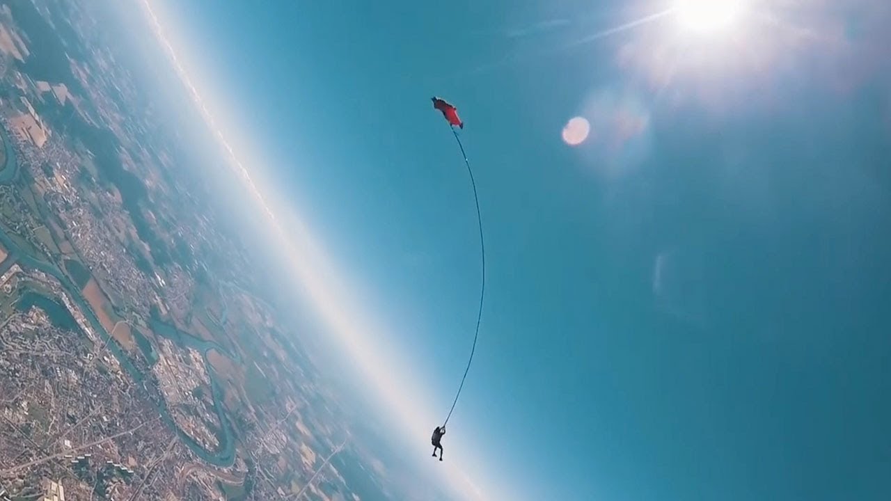 World's First Skydive Bungee Jump - YouTube
