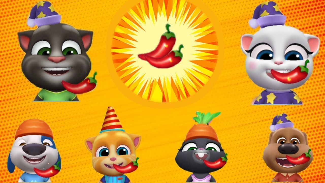 Tom and friends will taste the chilli | talking tom - YouTube