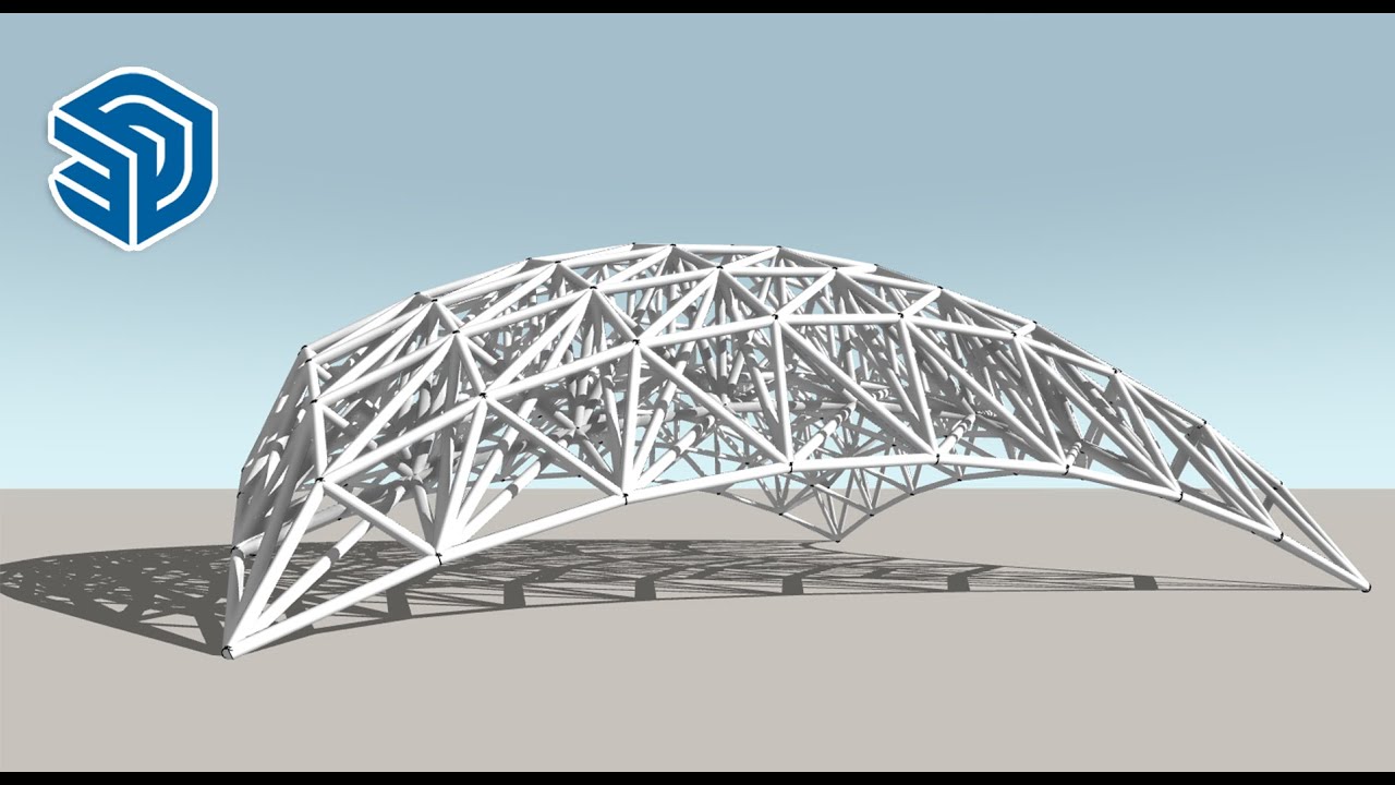 How to Quickly Create a Space Frame Structure in SketchUp - YouTube