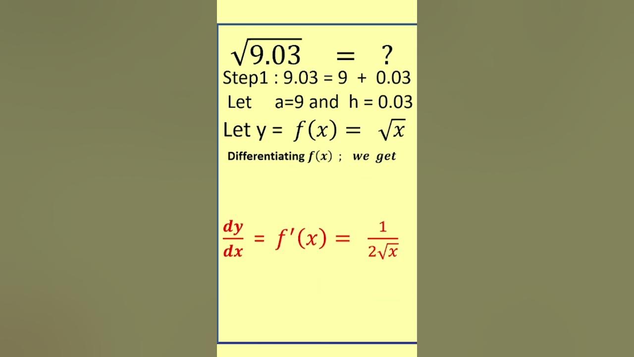 How to find square root of any decimal number By using derivatives /Calculus method #mathematics ...