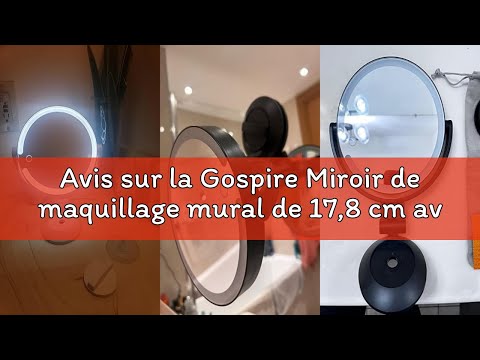 Avis sur la Gospire Miroir de maquillage mural de 17,8 cm avec ventouse puissante, grossissement dou