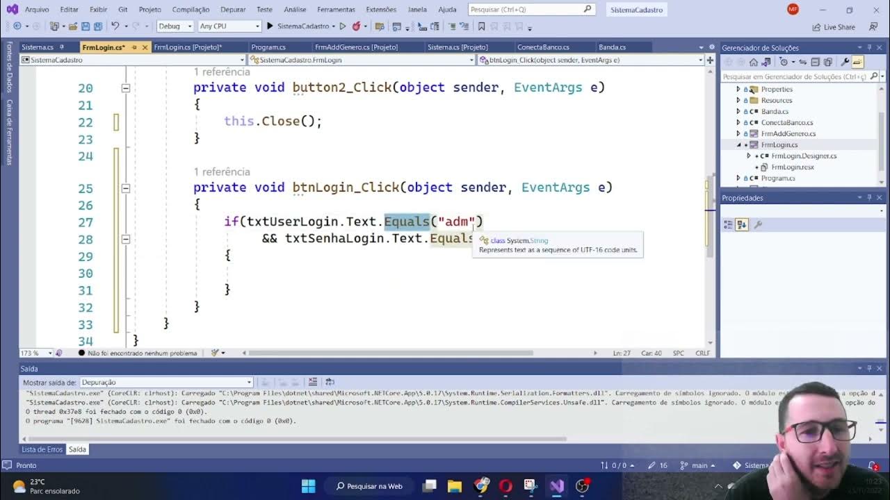 9 Formulário de login Windows Forms C# - User e Senha estáticos - YouTube