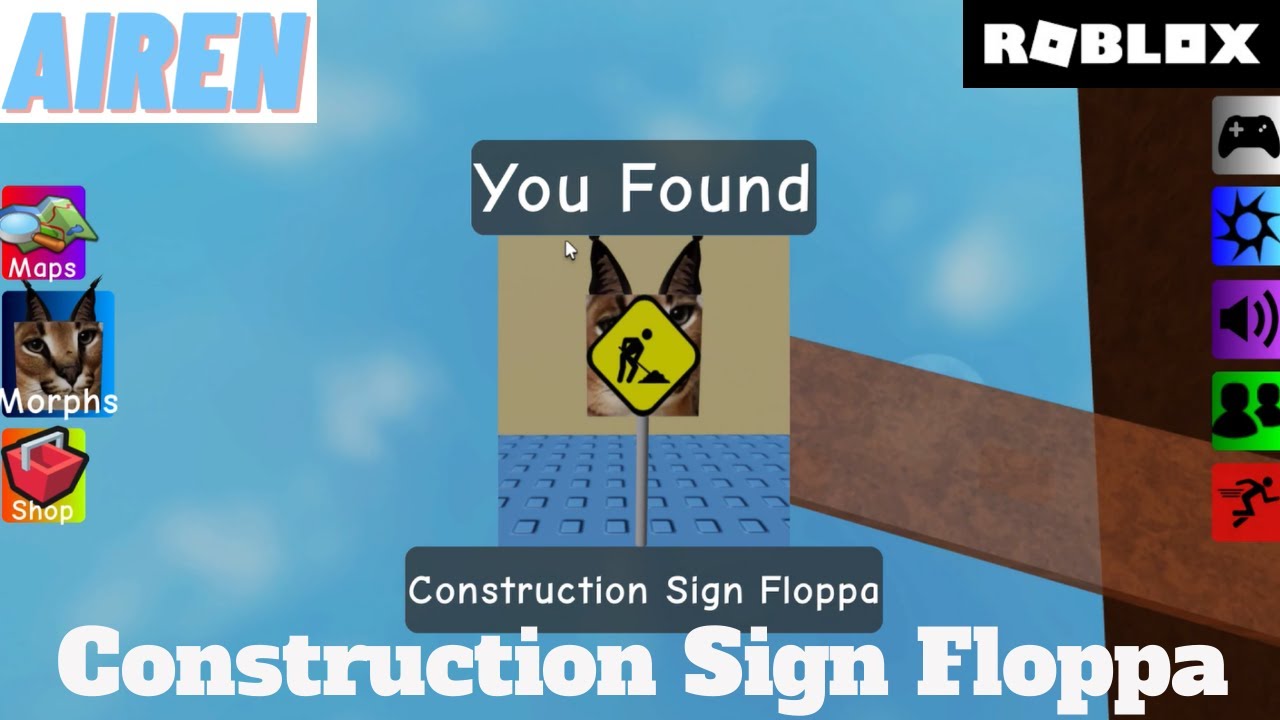 Construction Sign Floppa Find the Floppa Roblox - YouTube