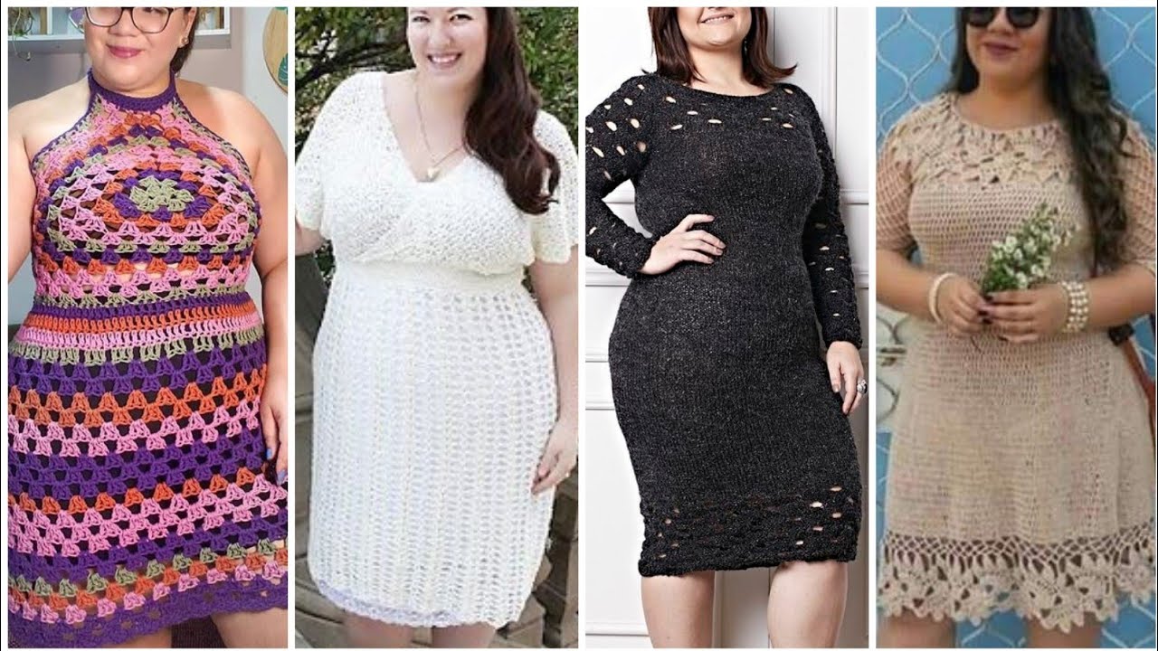 Marvelous and stunning plus size women crochet doily lace scatter dress ...