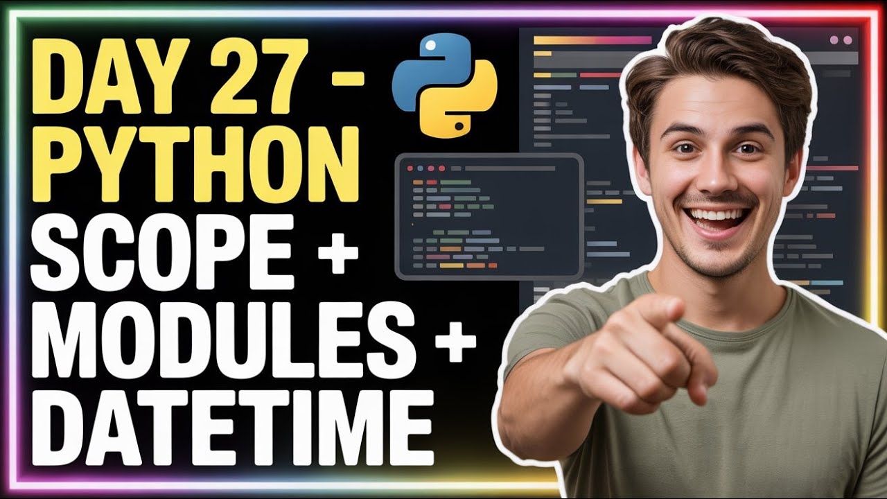 Day 27 | Python Scope, Modules & Datetime Explained | 3 Years Machine Learning Challenge - YouTube
