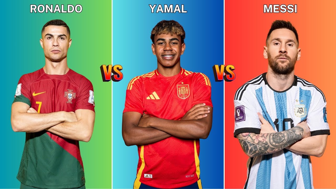 Cristiano Ronaldo vs Lamine Yamal vs Lionel Messi 🔥 Football Comparison ...