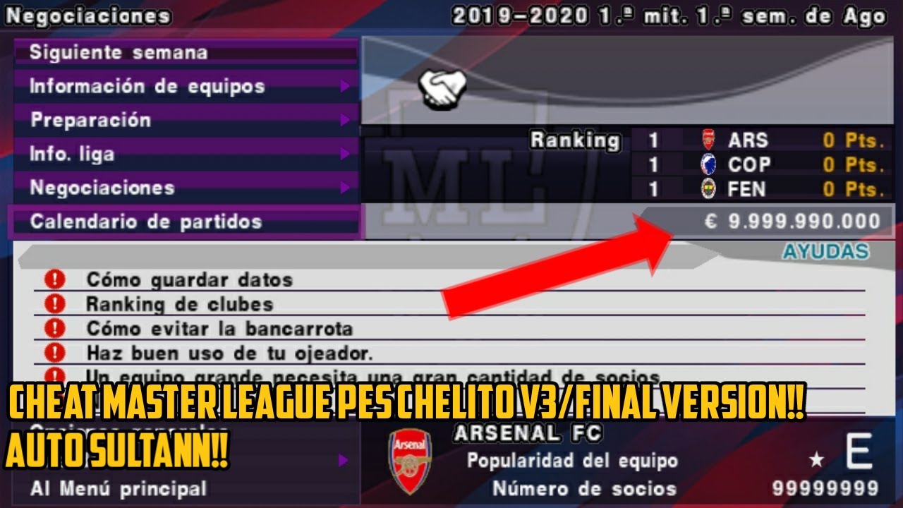 Mantullll Cheat Pes Chelito V3/Final Version - YouTube