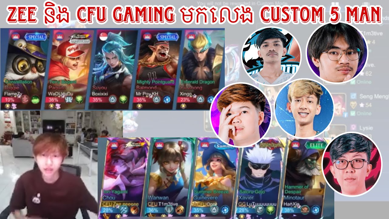 Zee និង Member CFU Gaming មកលេង Custom 5 Man - YouTube