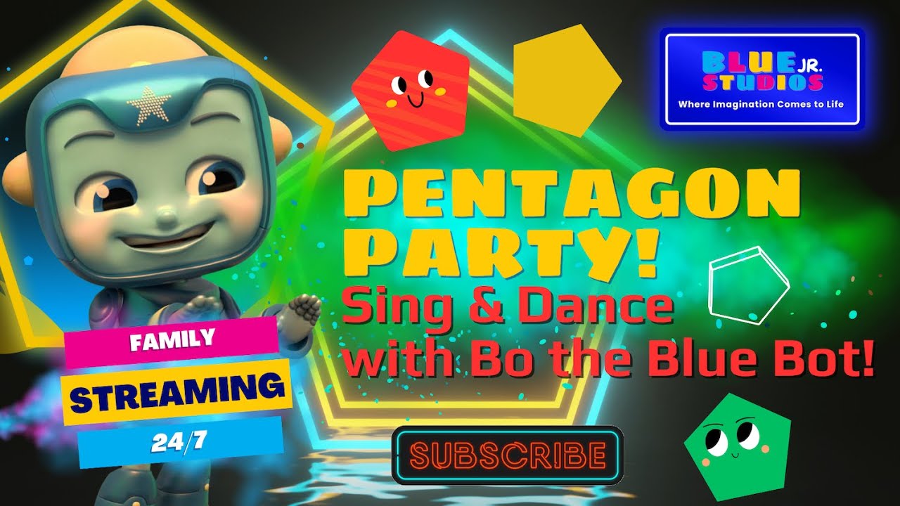 Pentagon Song! | A Pentagon Has 5 Sides | Pentagon Dance Party with Bo ...