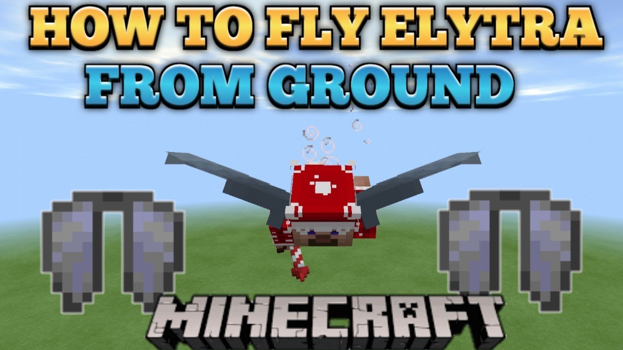 How to fly elytra from ground in minecraft PE - YouTube