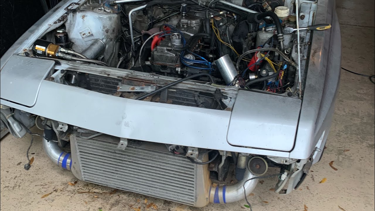 1988 starion intake manifold removal and front bumper removal - YouTube