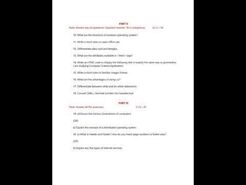 CLASS 11 Computer Applications - Half Yearly Practice Question papers 2022-2023 | TN - YouTube