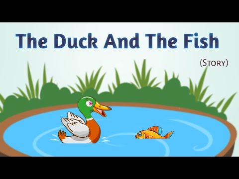 The duck and the fish story l story in English animals story l 1mint ...